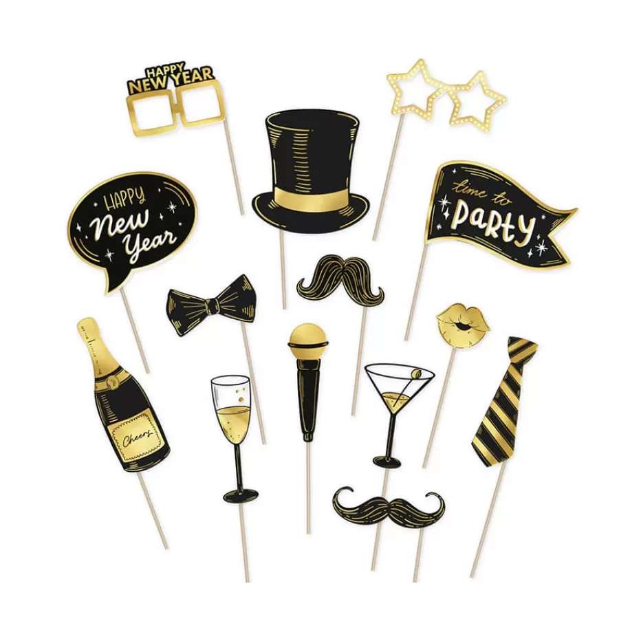 Photo booth props Happy New Year - 14τμχ.